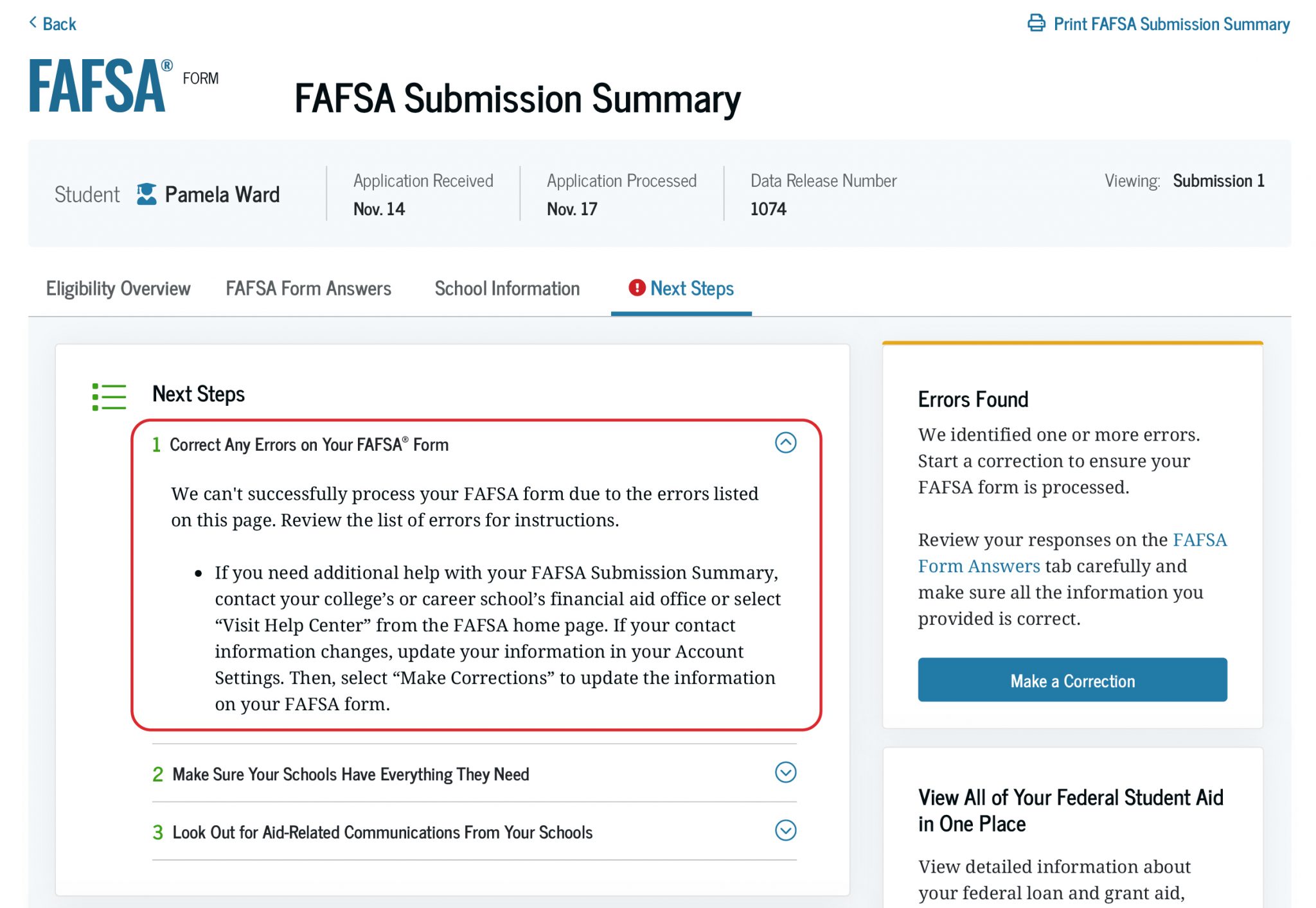 FAFSA Submission Summary: What You Need To Know – Federal Student Aid