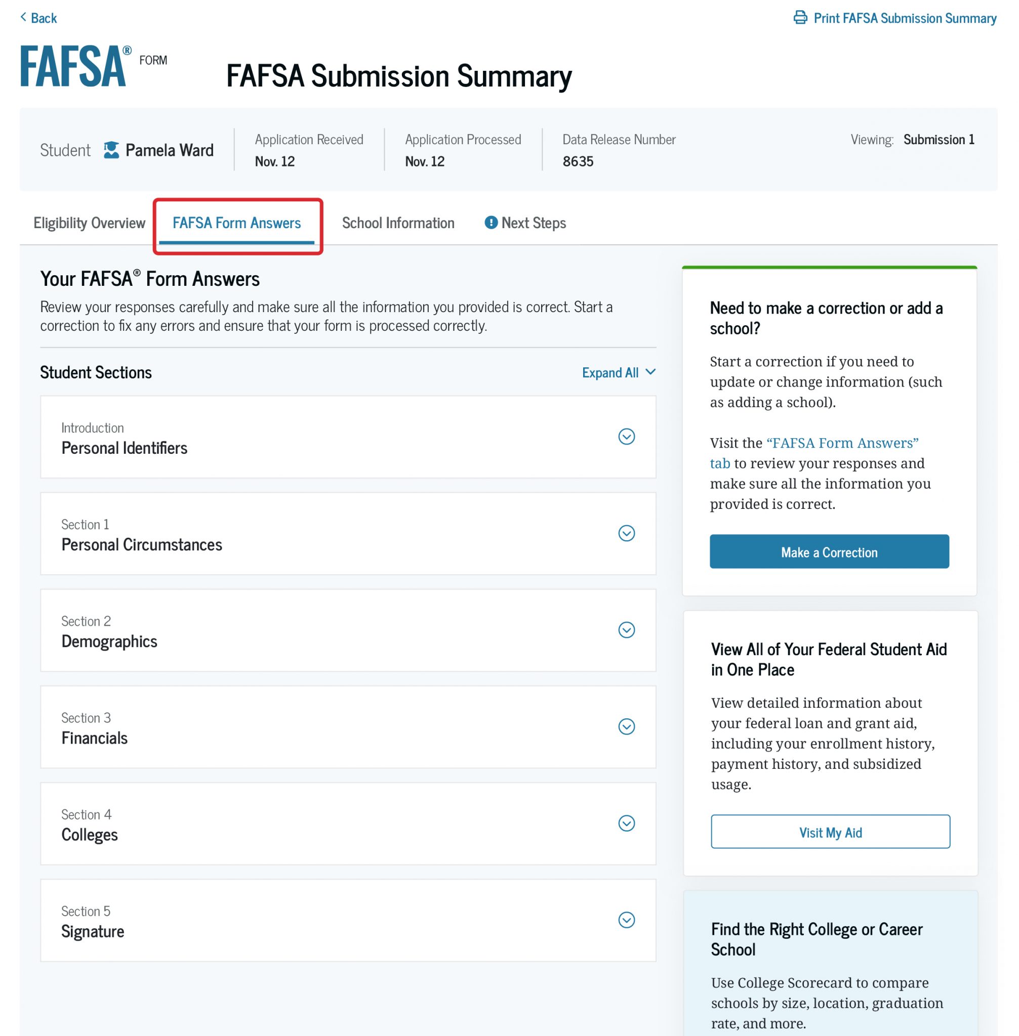 FAFSA Submission Summary: What You Need To Know – Federal Student Aid